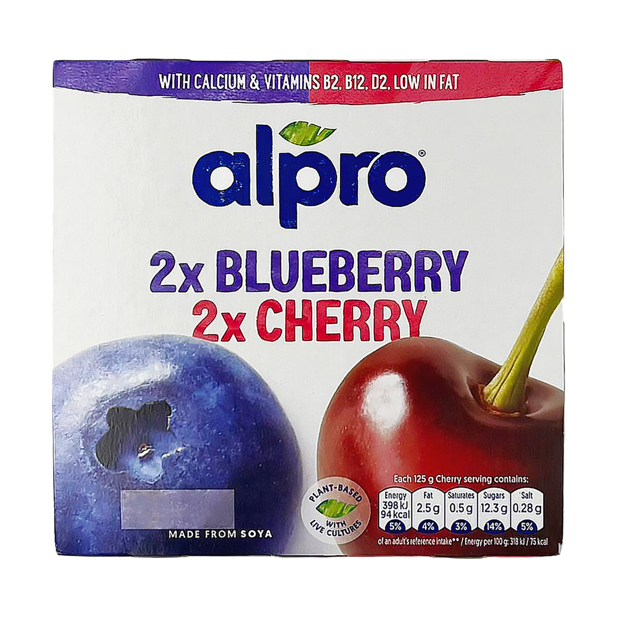 Alpro Blueberry And Cherry Yoghurt 4X125G – Atasco