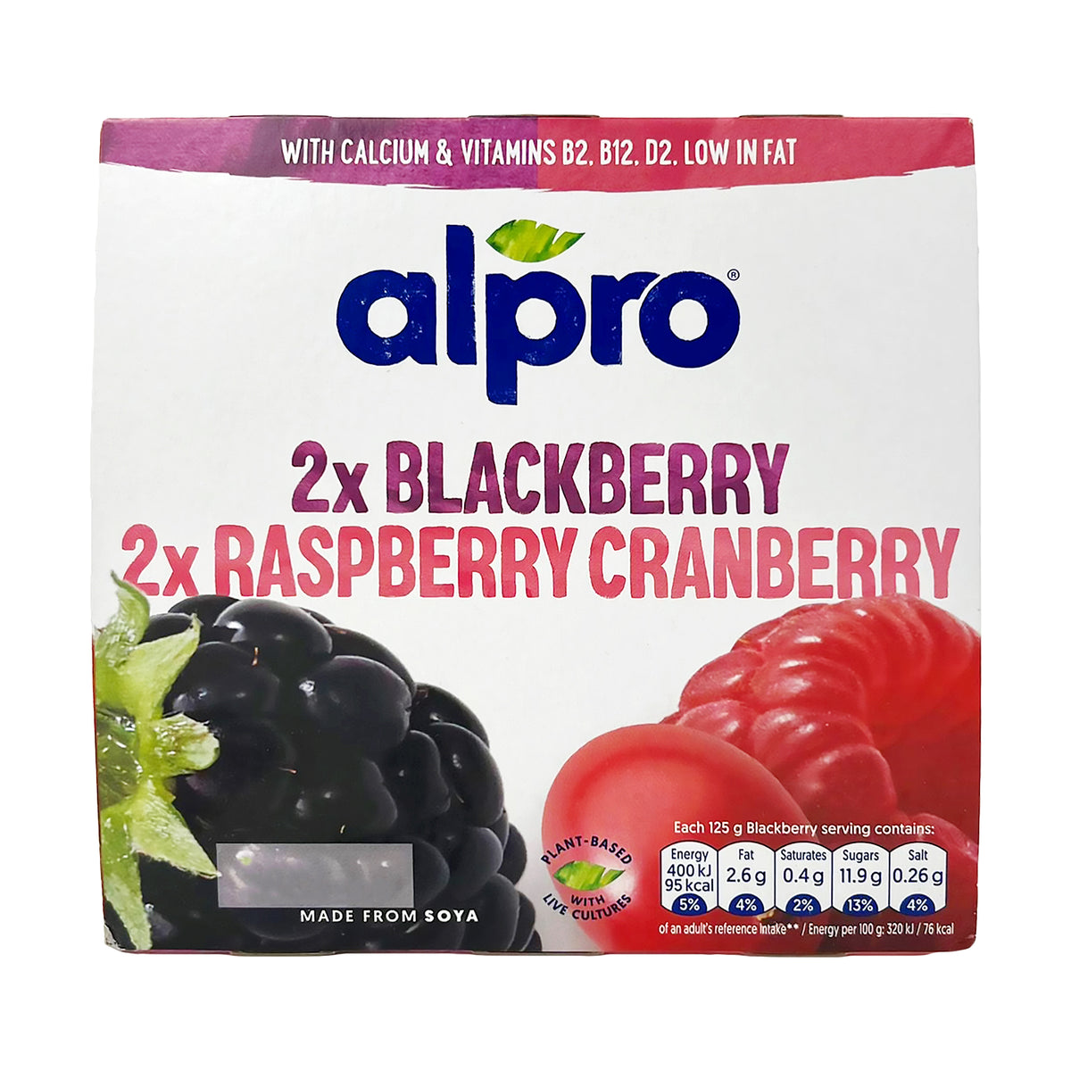 Alpro Raspberry Cranberry And Blackberry Yoghurt 4X125G – Atasco