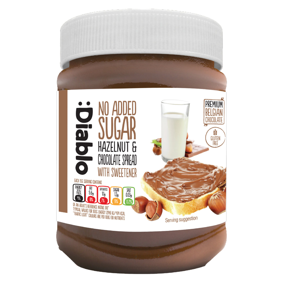 Diablo No Added Sugar Hazelnut and Chocolate Spread – Atasco