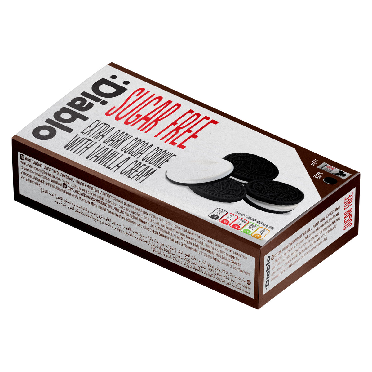 Diablo Sugar Free Extra Dark Cocoa Cookie with Vanilla Cream Multipack ...