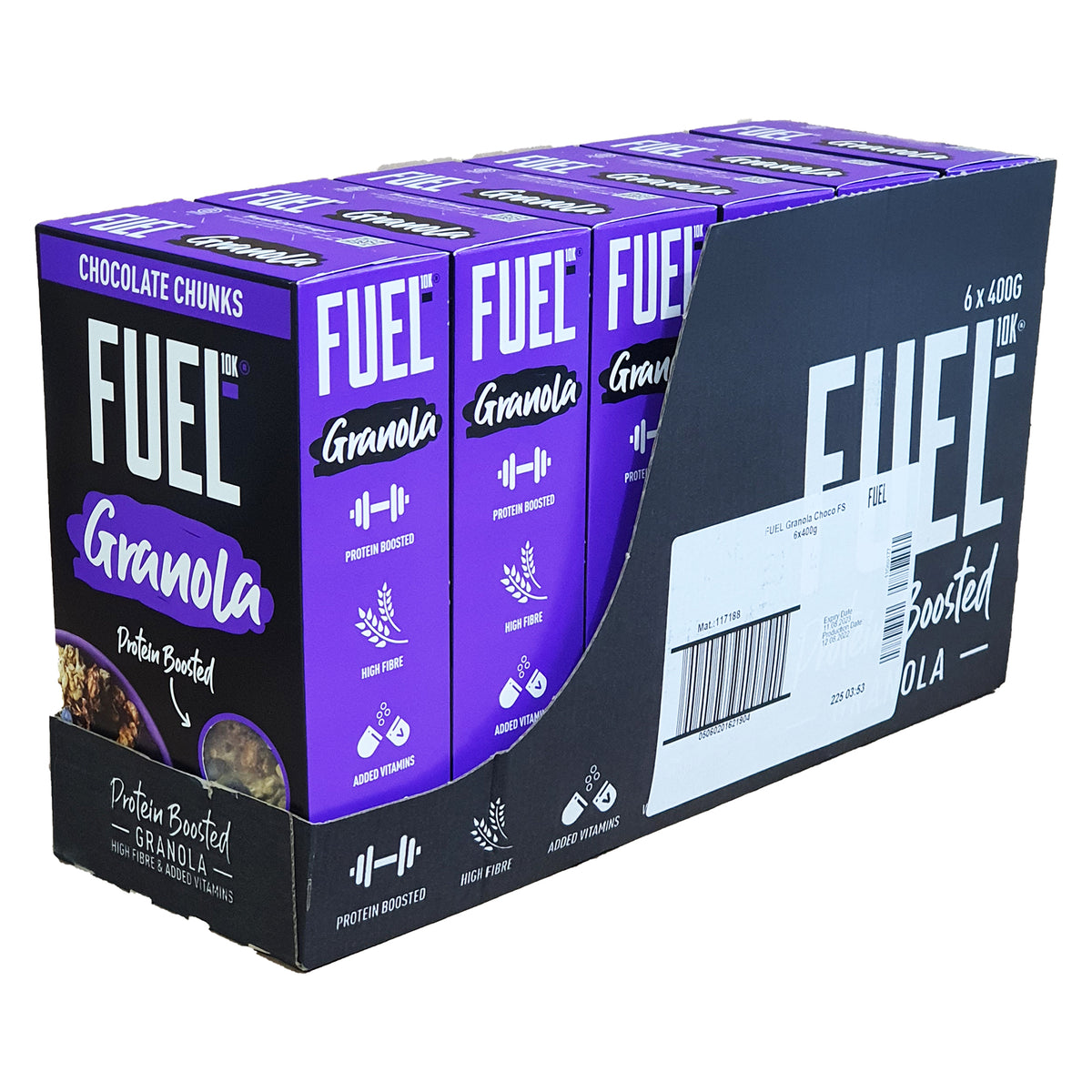 FUEL10K Vegan Chunky Chocolate Protein Boosted Granola 6 X 400G – Atasco