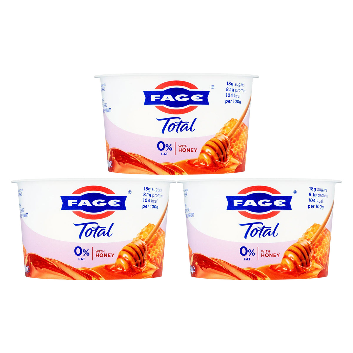 Fage Total 0 Percentage Fat Honey Greek Yogurt Bundle (150G X 3) – Atasco