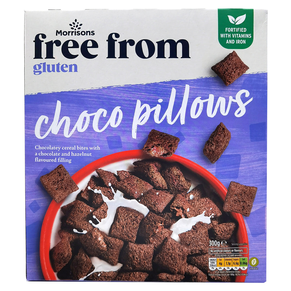Morrisons Free from Gluten Chocolate Hazelnut Pillows 300g – Atasco