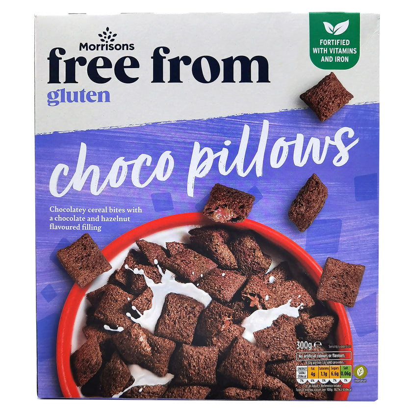 Morrisons Free from Gluten Chocolate Hazelnut Pillows 300g – Atasco