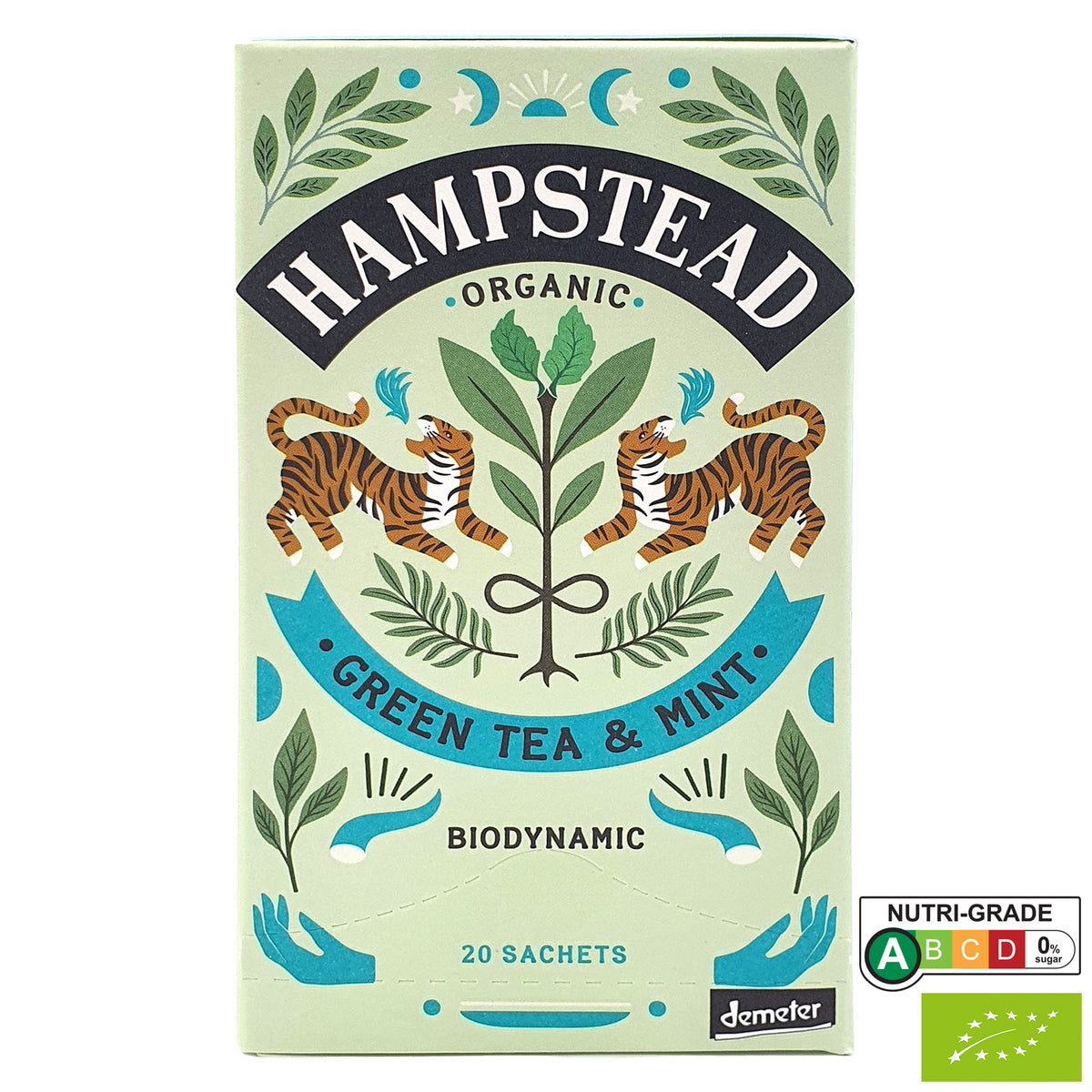 Hampstead Tea Organic Biodynamic Green Tea with Mint Tea Bags – Atasco