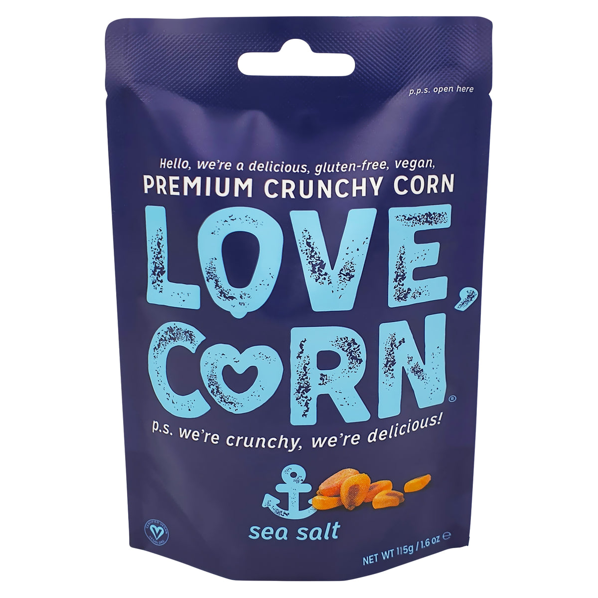 Love Corn Vegan Sea Salt Premium Crunchy Corn 115G – Atasco