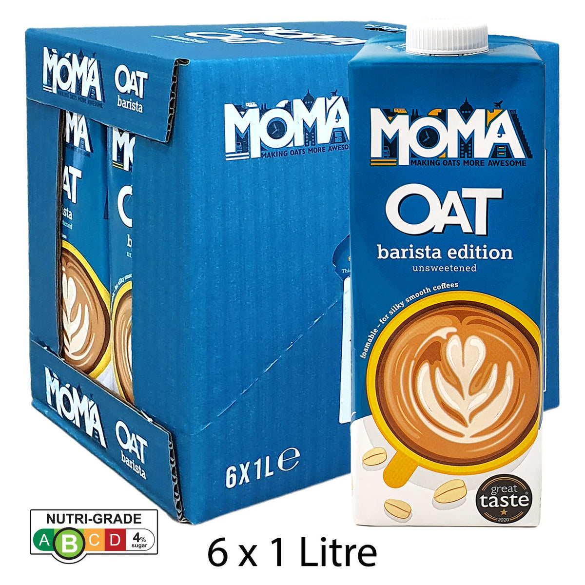 MoMA Barista Edition Unsweetened Oat Milk 6 x 1L - Case – Atasco
