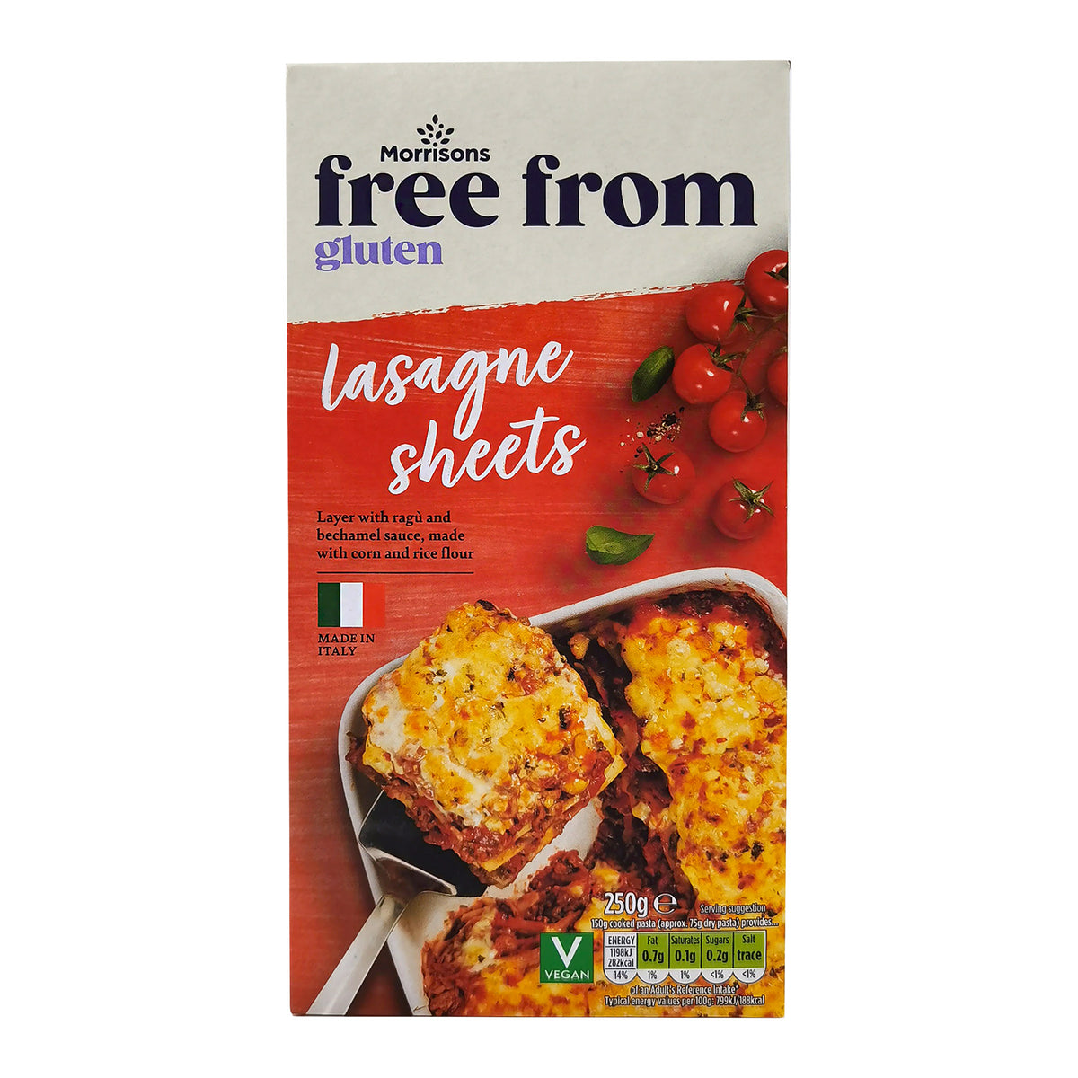 Morrisons Free from Gluten Lasagne Sheets 250g – Atasco