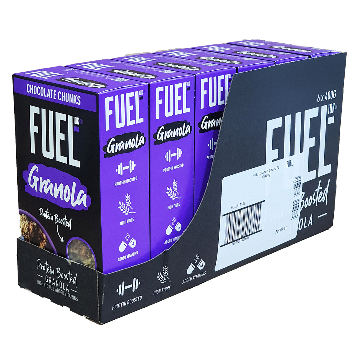 FUEL10K Vegan Chunky Chocolate Protein Boosted Granola 6 X 400G – Atasco