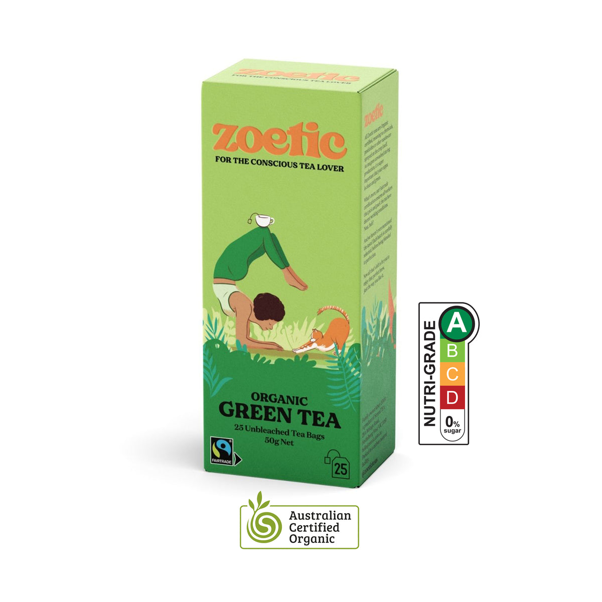 Zoetic Organic and Fairtrade Green Tea 25 Tea Bags – Atasco