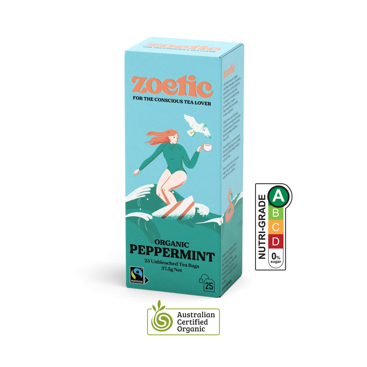 Zoetic Organic and Fairtrade Peppermint 25 Tea Bags – Atasco